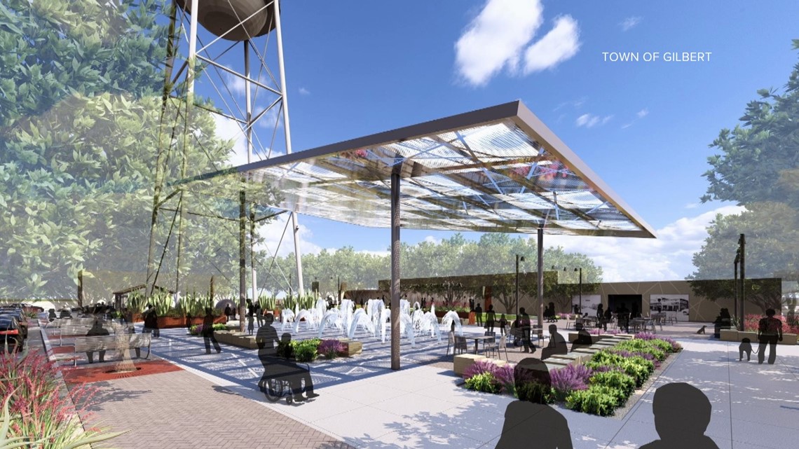 Construction for the Gilbert Water Tower Plaza has begun | 12news.com