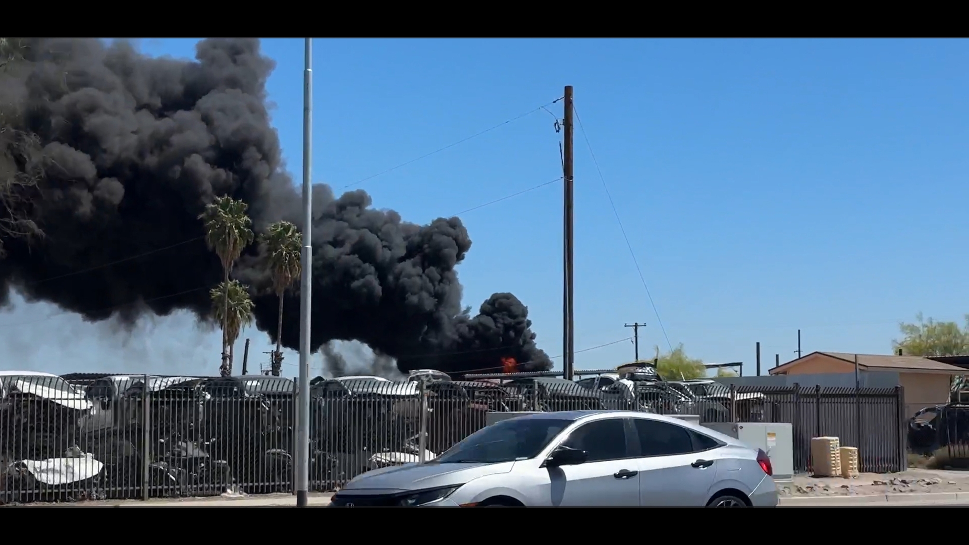 Fire at scrap yard causes smoke in the Valley | 12news.com