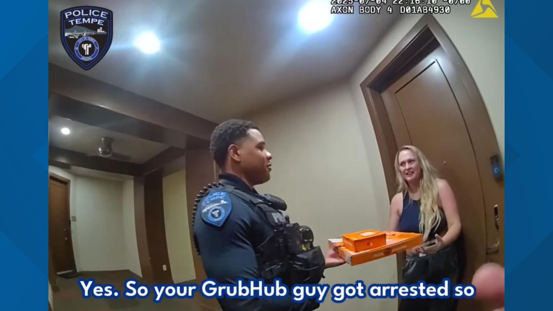 Tempe police finished pizza delivery after driver arrested | 12news.com