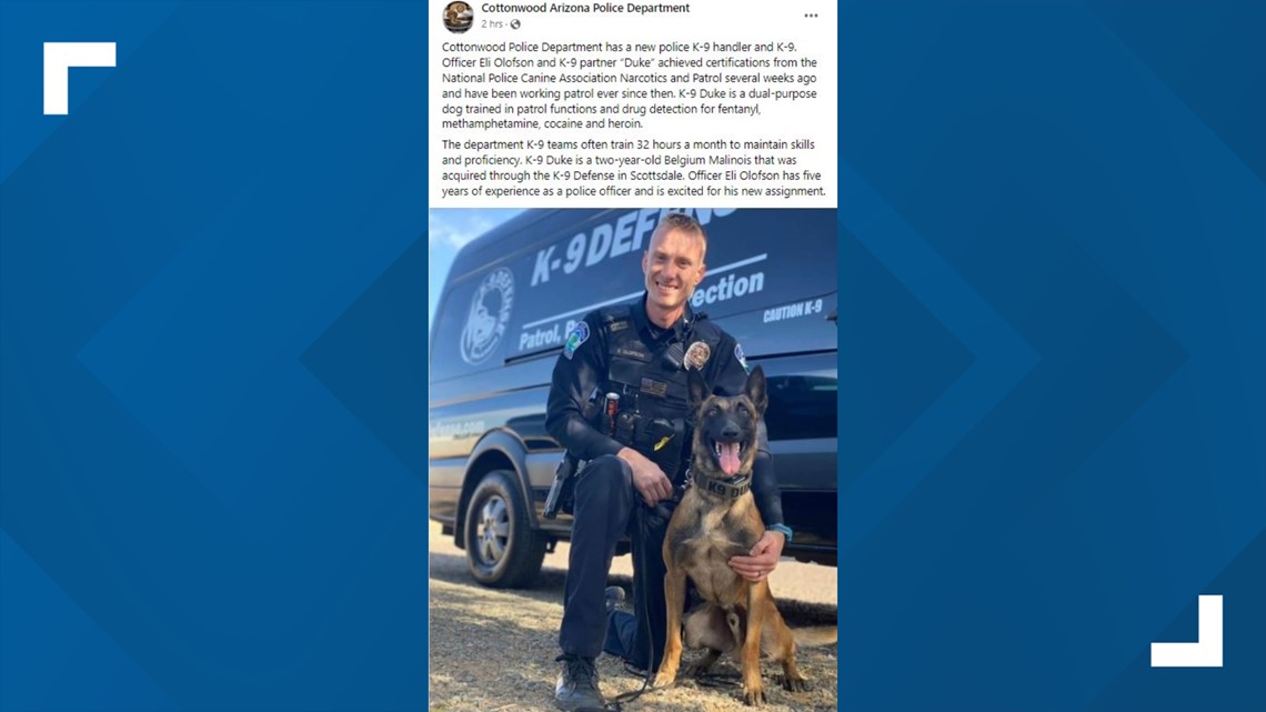 Cottonwood police announce new K9 Duke | 12news.com