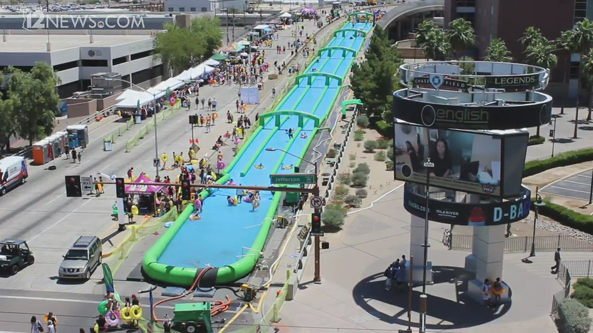 A giant waterslide took over 7th Street in downtown Phoenix | 12news.com