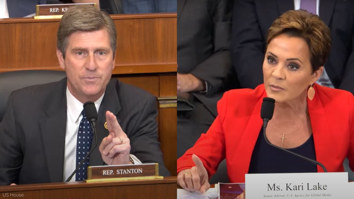 Kari Lake, Greg Stanton spar during hearing on US Global Media | 12news.com