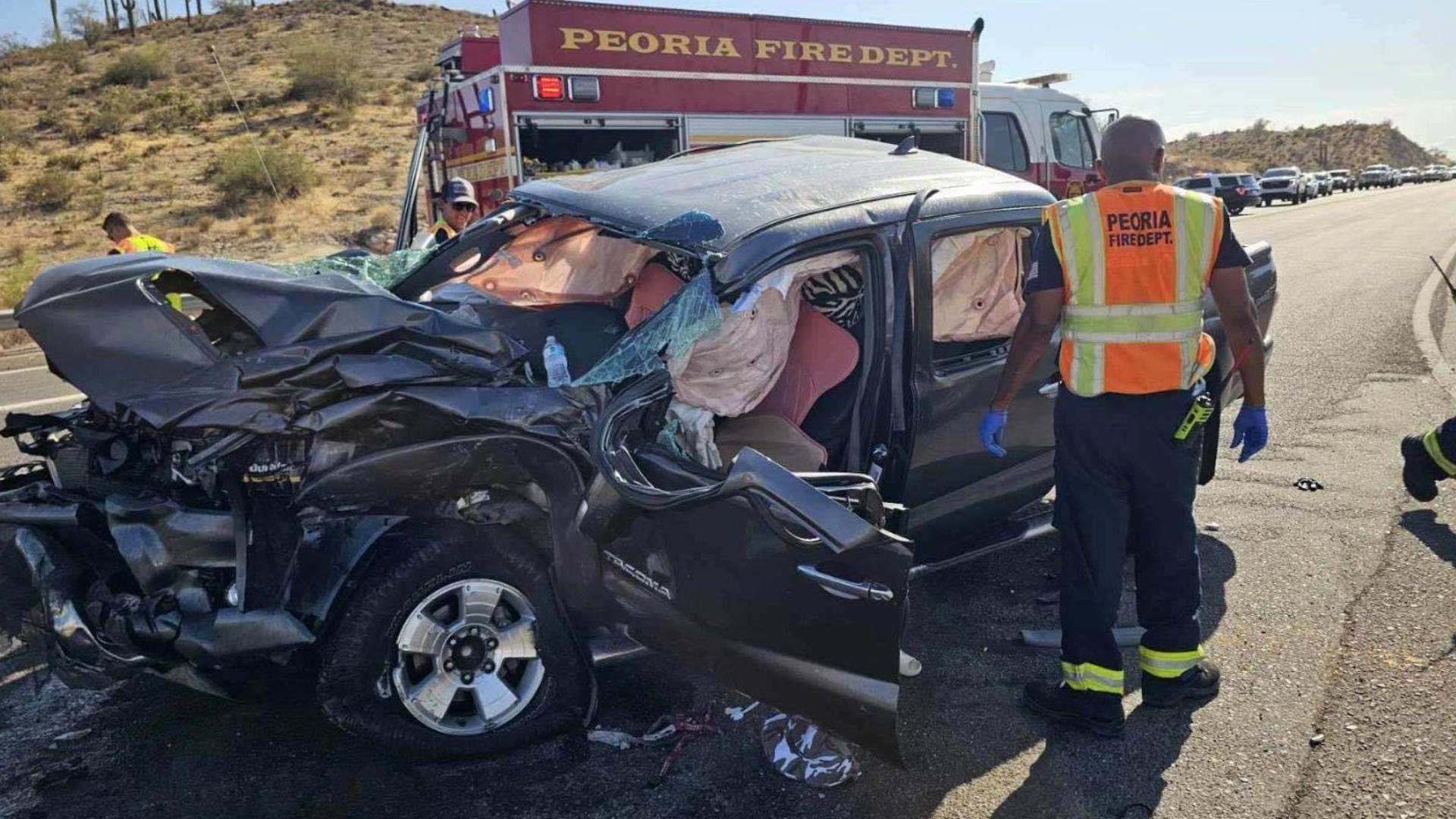 Injuries reported after crash on highway near Lake Pleasant | 12news.com