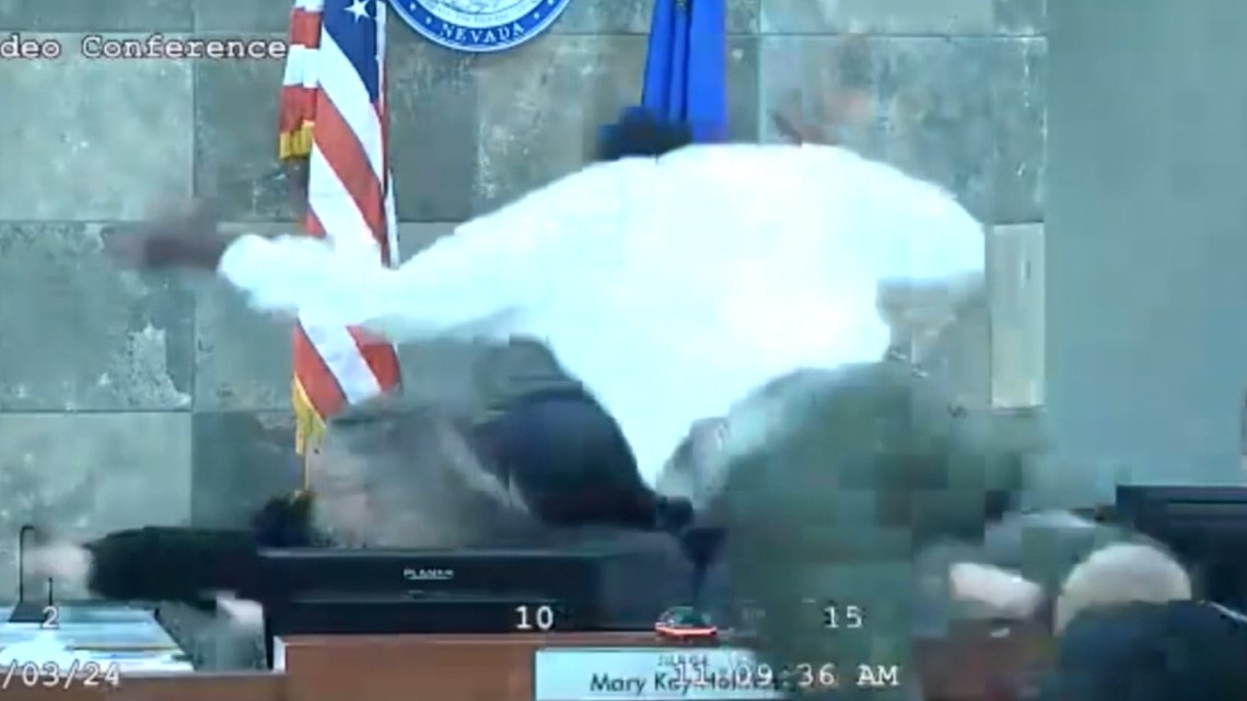Courtroom video shows Nevada man attacking judge | 12news.com