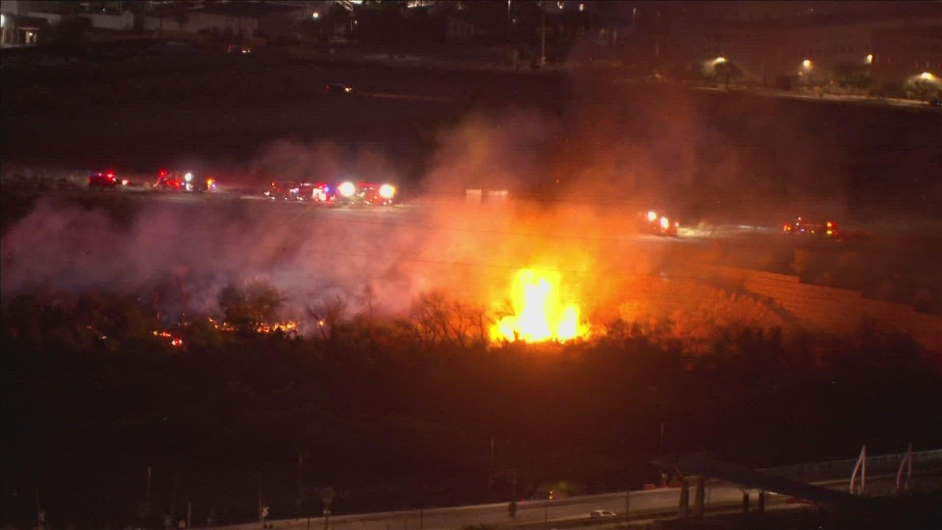 Fire erupts in Phoenix river bottom | 12news.com