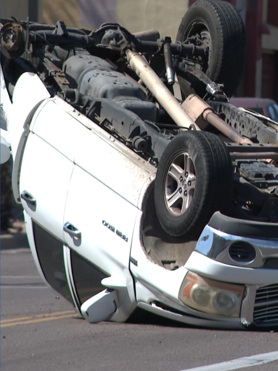 Rollover crash reported near downtown Phoenix | 12news.com