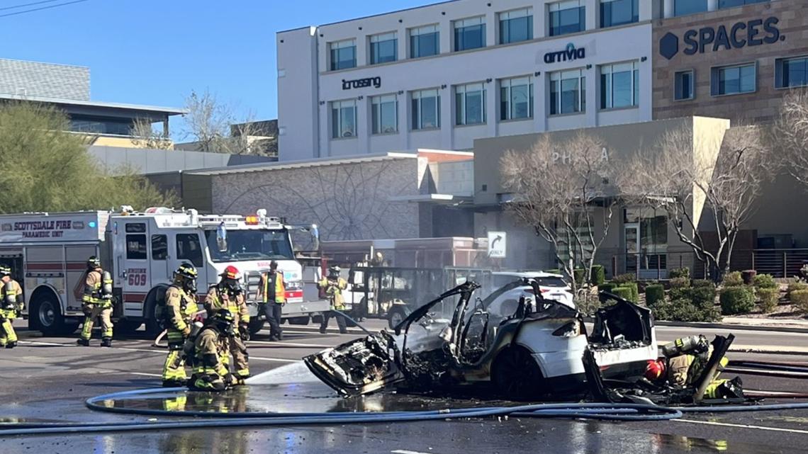 Tesla catches fire twice in separate Scottsdale incidents | 12news.com