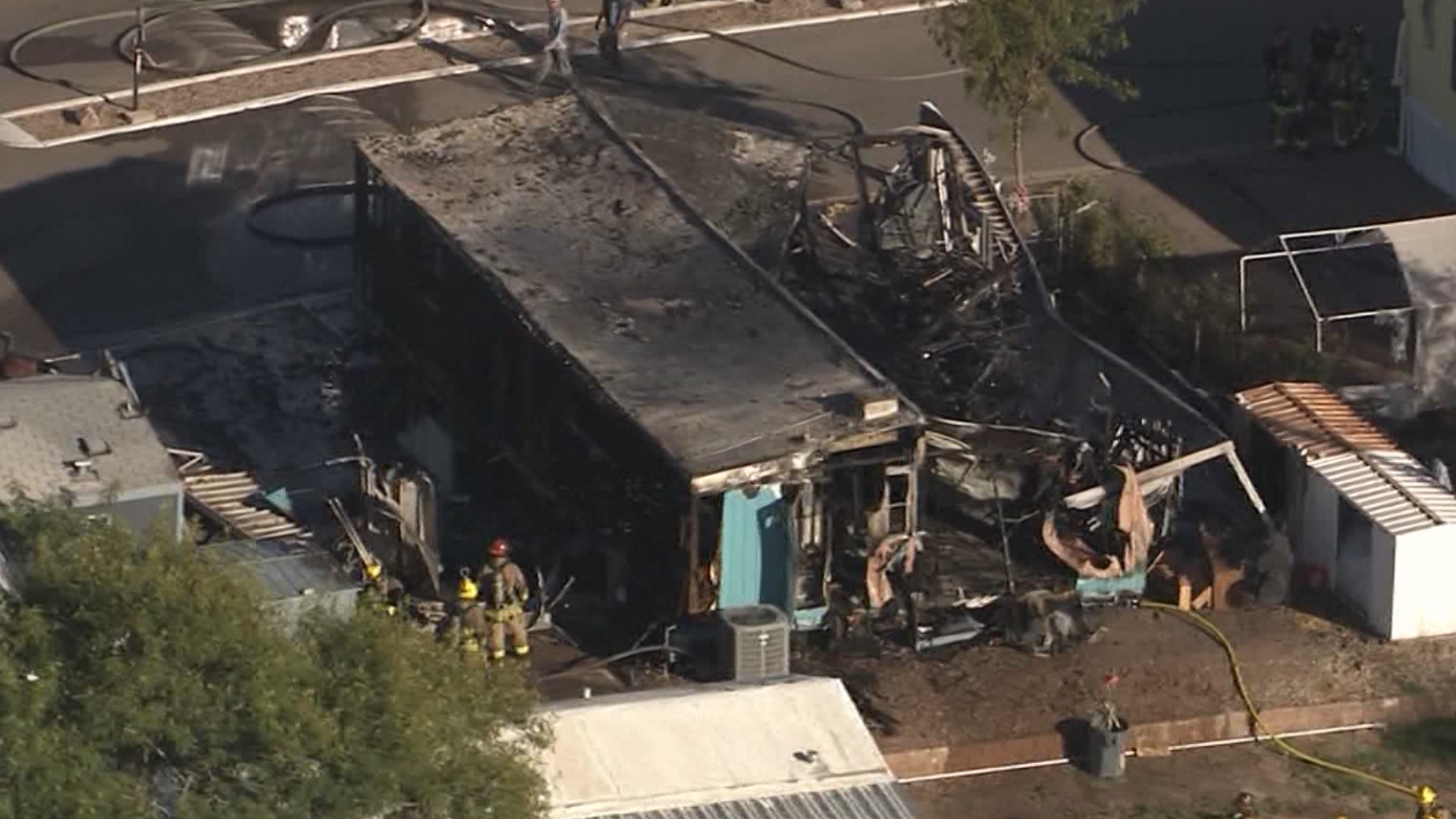 Mobile home destroyed in fire in Tempe | 12news.com
