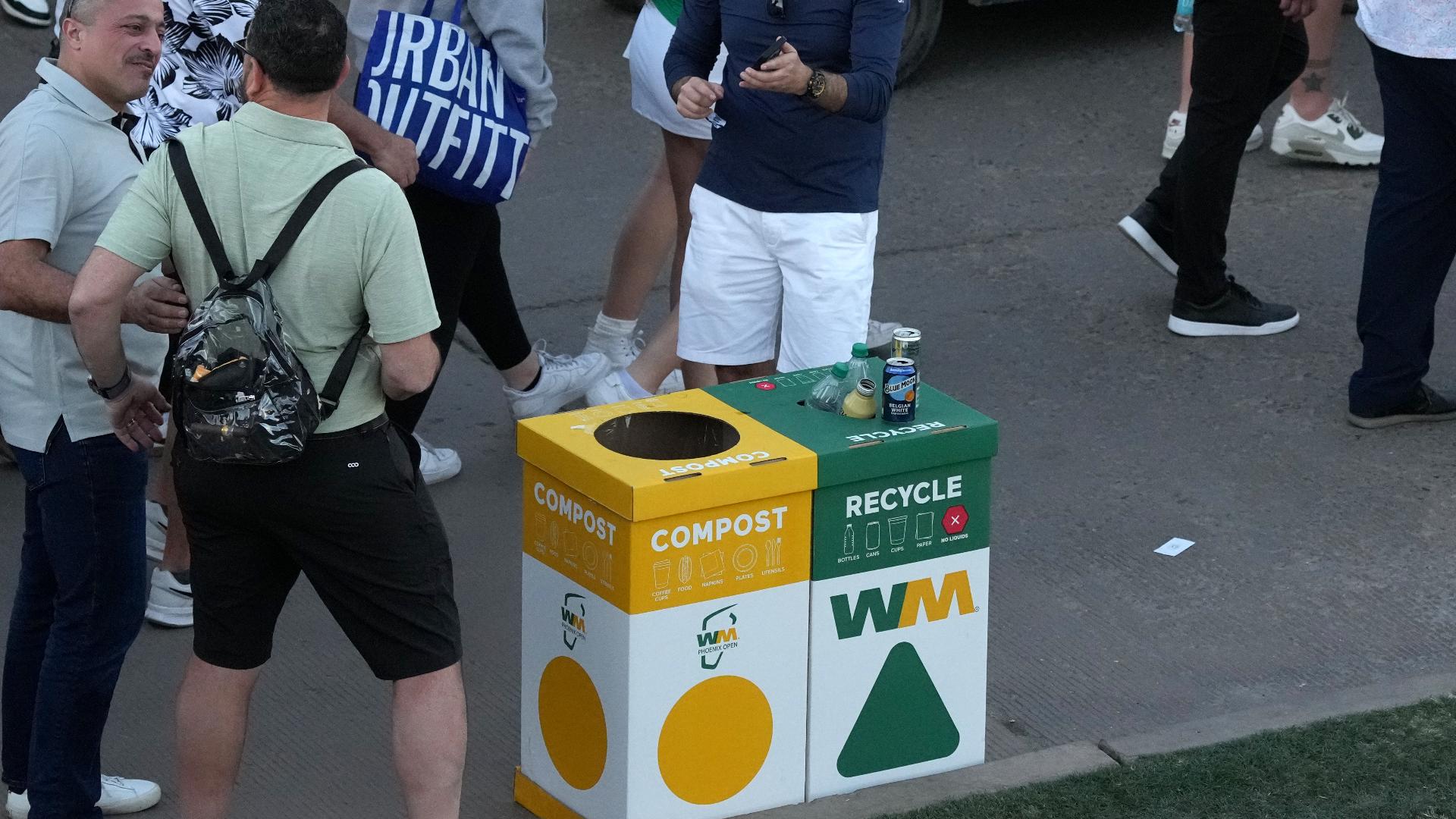 Phoenix Open's 16th hole leads way in zero-waste sports events | 12news.com