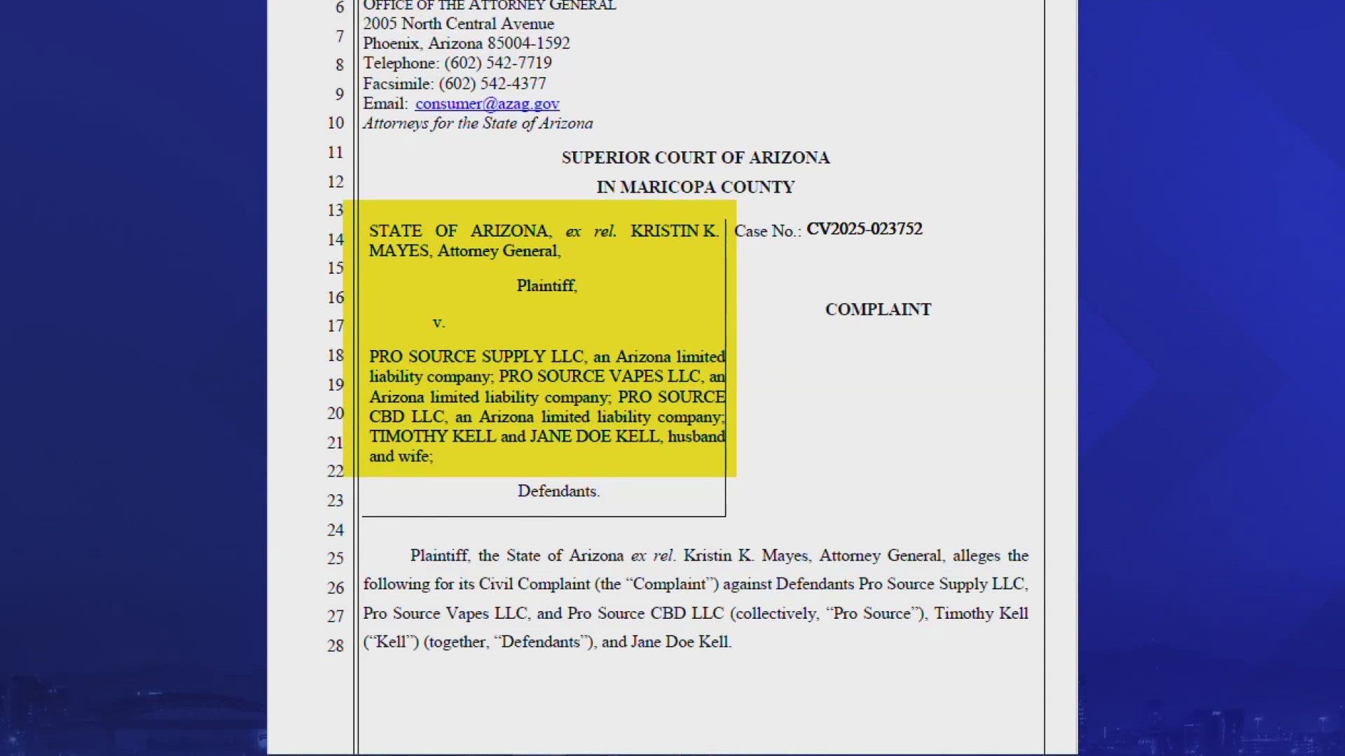 Arizona's attorney general wins $460,000 in lawsuit over smoke company ...