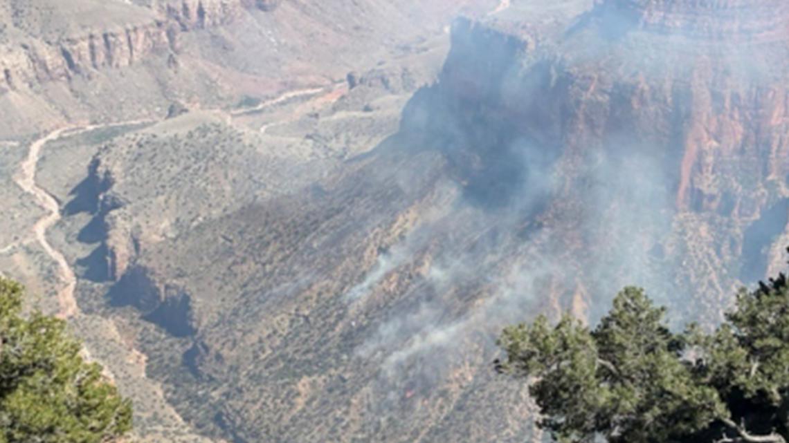 Cliff Springs Fire burning below the Grand Canyon North Rim | 12news.com