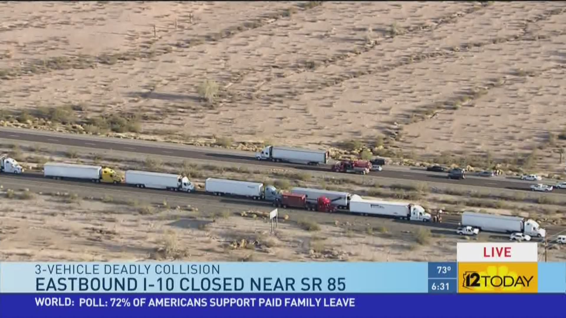 Eastbound I-10 closed near SR 85 | 12news.com