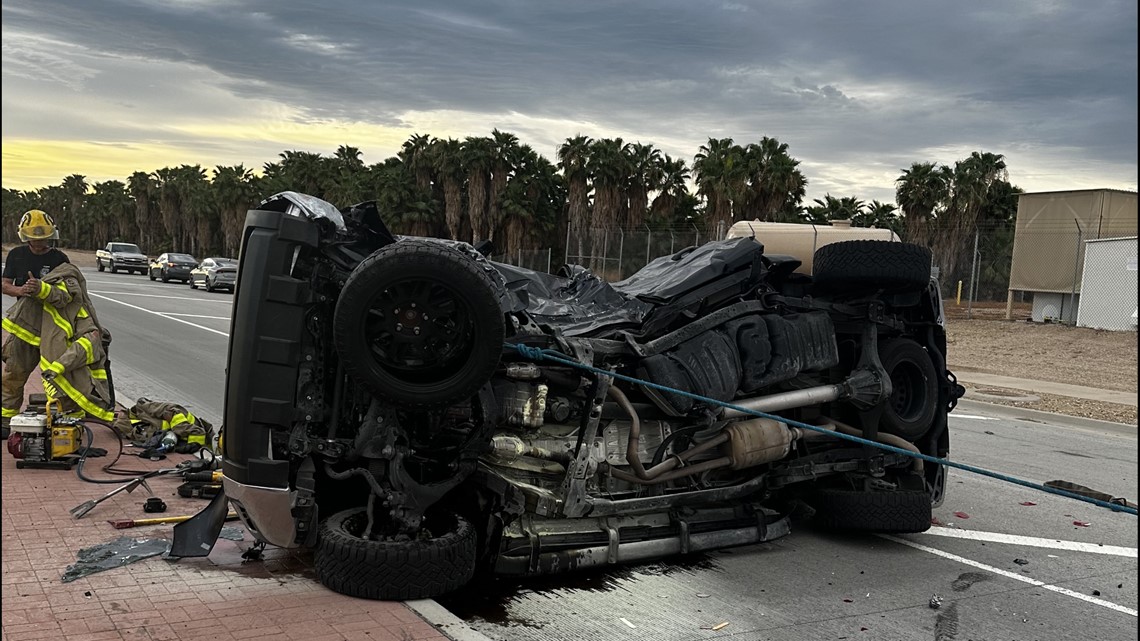 Car turns on side after crash near Loop 303 in West Valley | 12news.com
