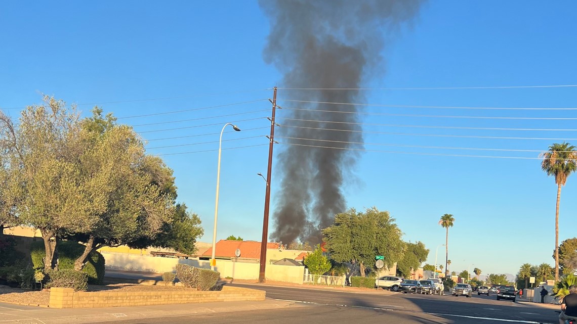 Firefighters extinguishing house fire in Glendale | 12news.com