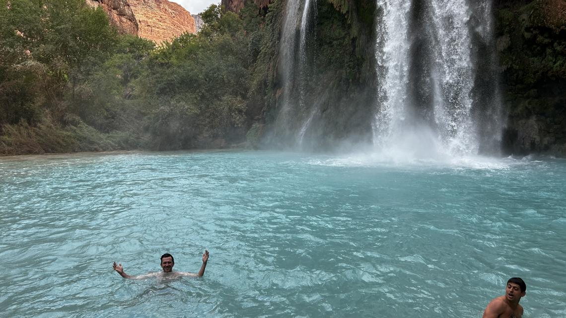 Arizona Senate candidate tours Havasu Falls following flooding | 12news.com