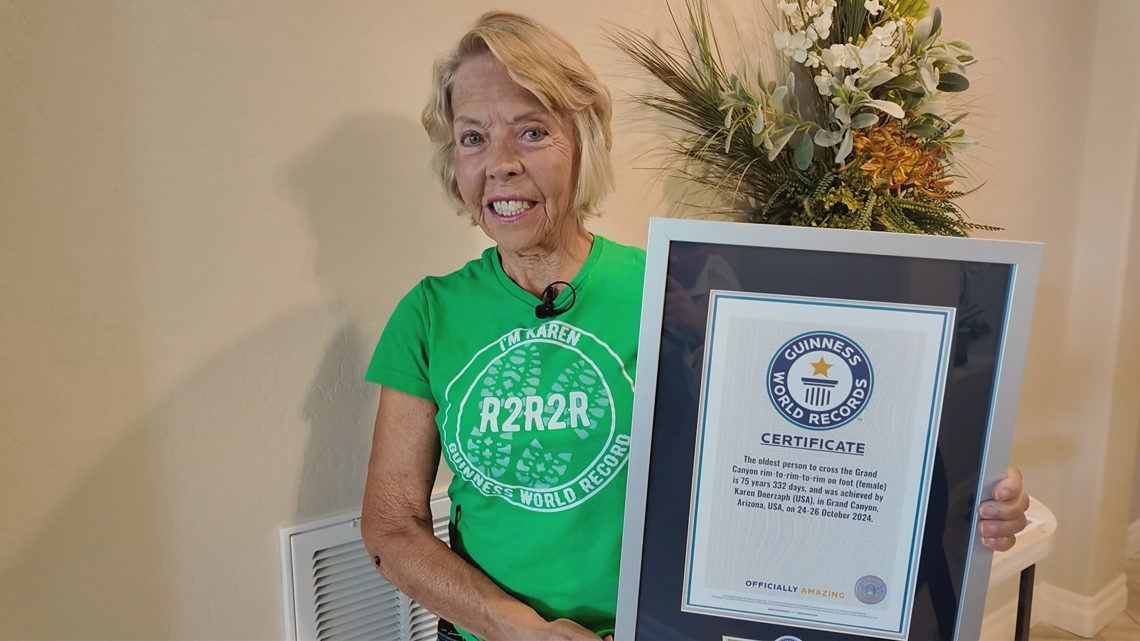 76-year-old Arizona woman sets hiking record in Grand Canyon | 12news.com