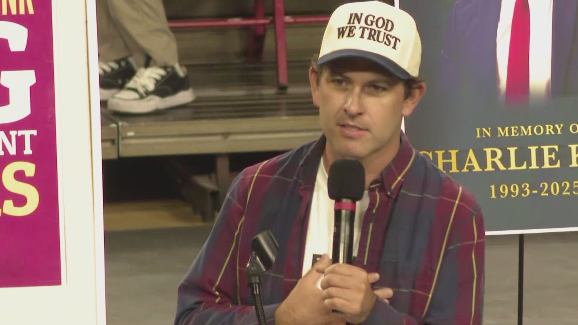 Turning Point USA's Tyler Bowyer speaks at Charlie Kirk vigil | 12news.com