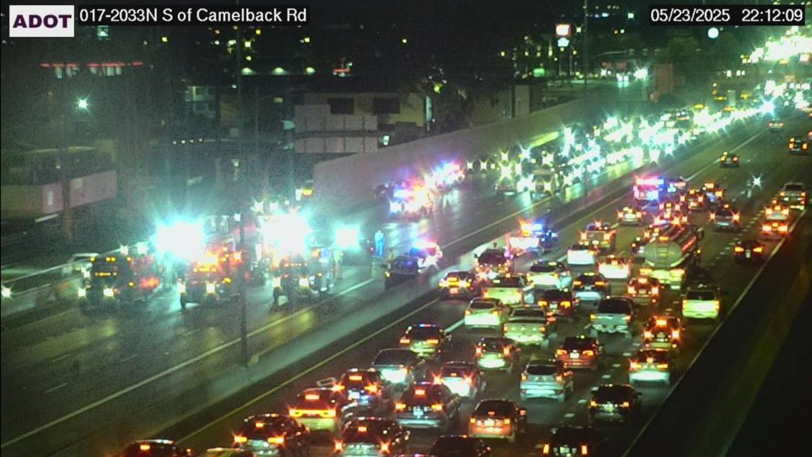 Southbound I-17 closed at Camelback Road in Phoenix | 12news.com