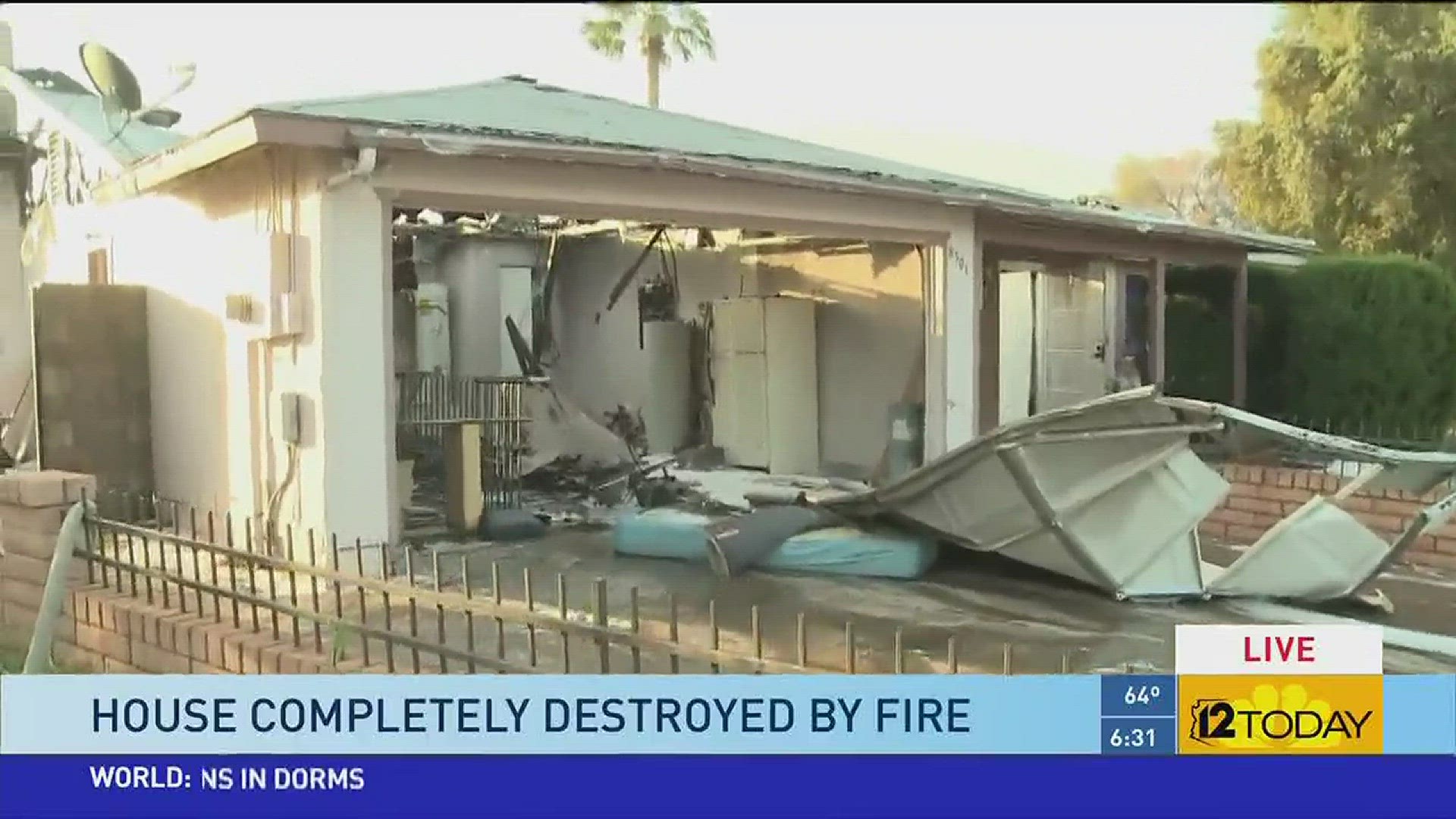 Roof collapses in Phoenix house fire | 12news.com