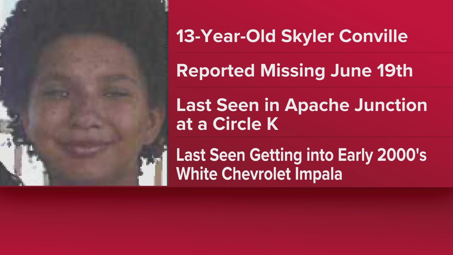 Turquoise Alert issued for missing 13-year-old Apache Junction girl ...