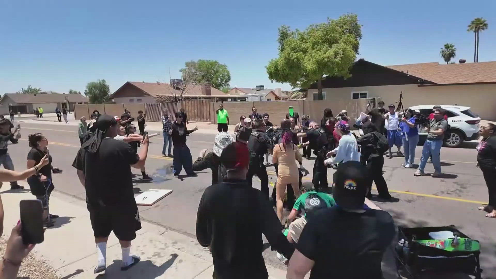 Person arrested after protest in Peoria | 12news.com