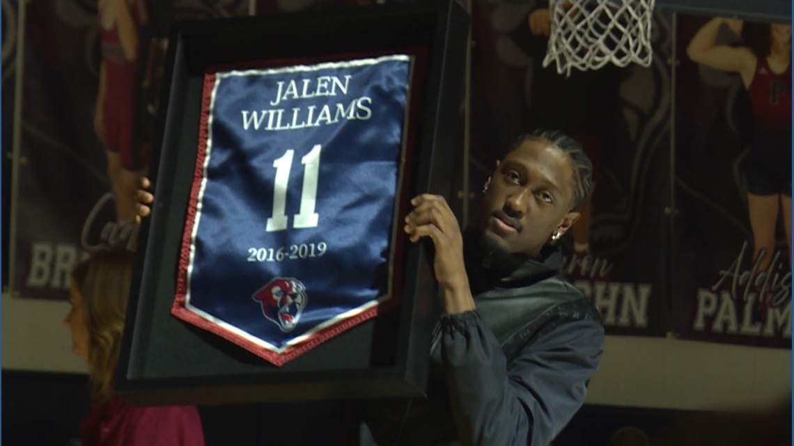 NBA champion Jalen Williams returns to Perry High School for jersey ...