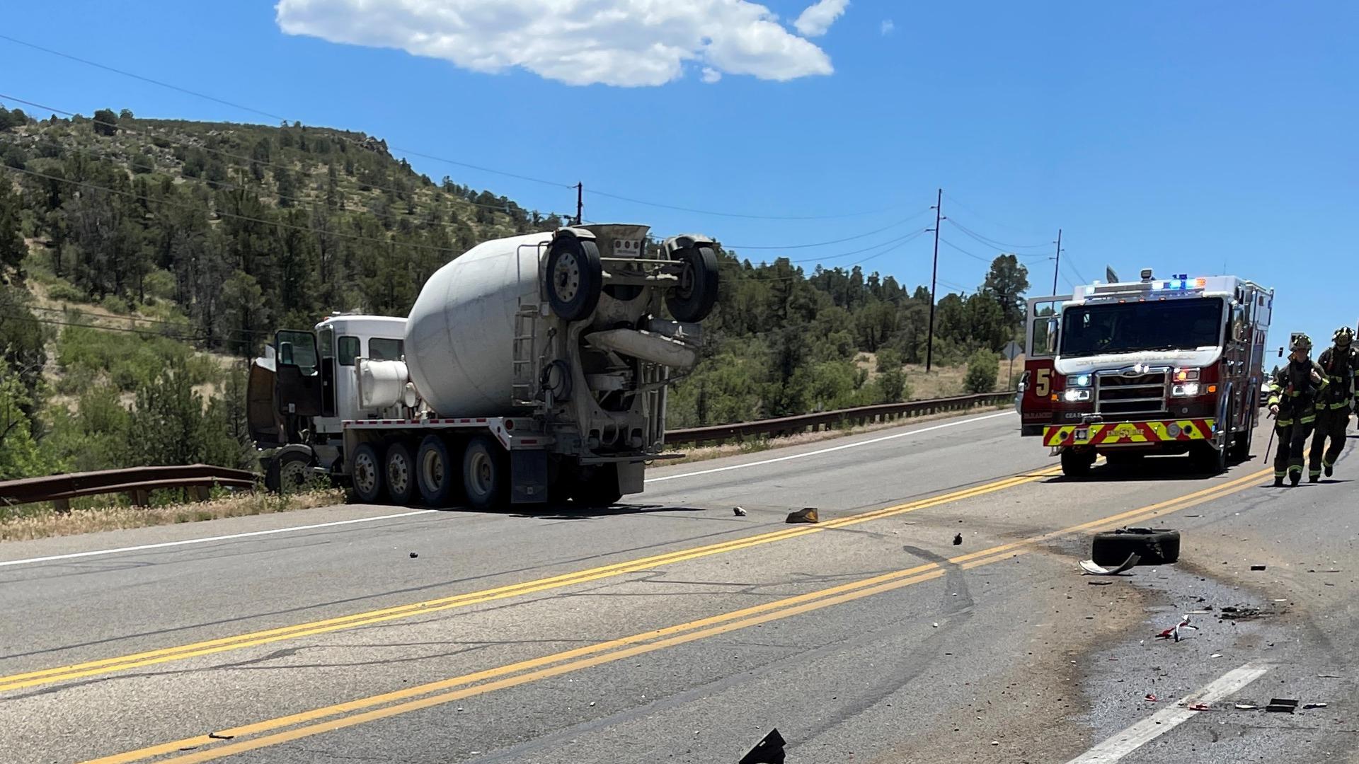 Cement mixer hits car near Prescott, 1 dead | 12news.com