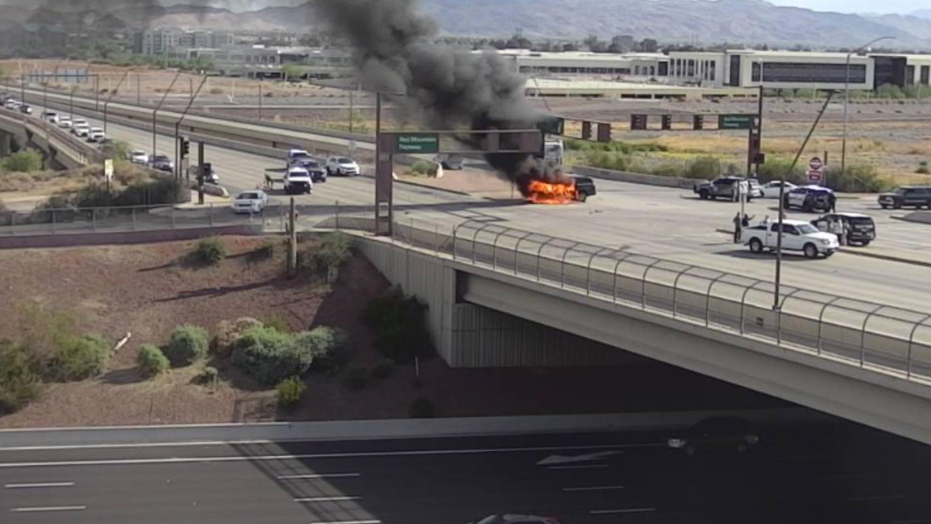 Vehicle catches fire in deadly Tempe crash | 12news.com