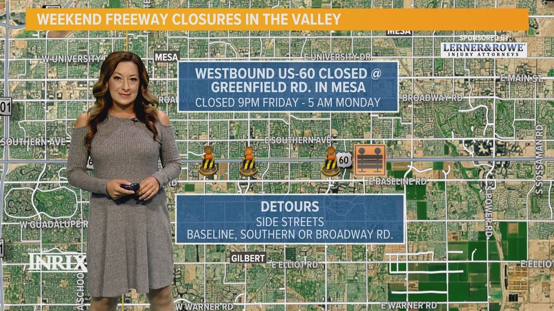 Phoenix traffic: Road closures and detours for Oct. 13-16 | 12news.com