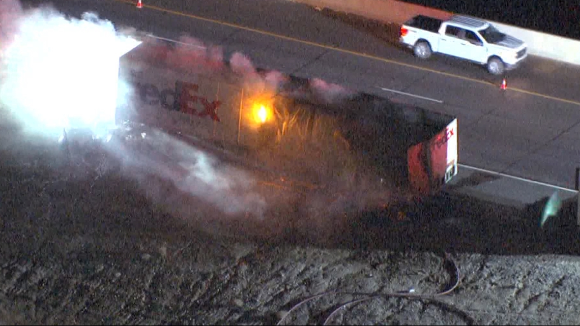 Lanes reopen on I-10 after trailer fire near Verrado Way | 12news.com