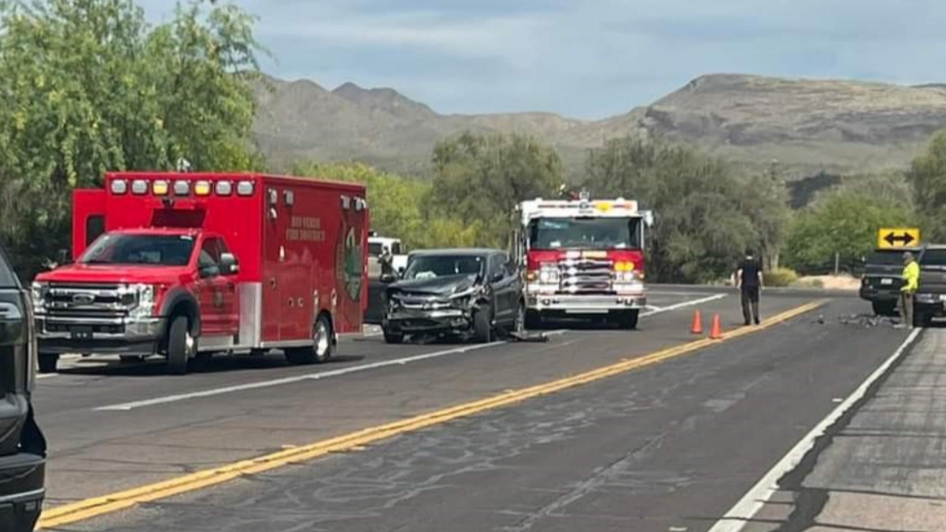 Crash involving Maricopa County deputy vehicle closes road | 12news.com