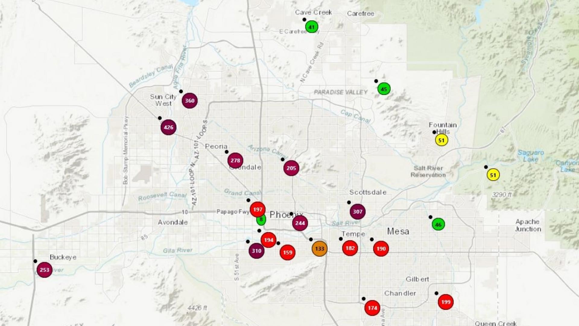 'Unhealthy' air quality detected throughout Phoenix area on Tuesday ...