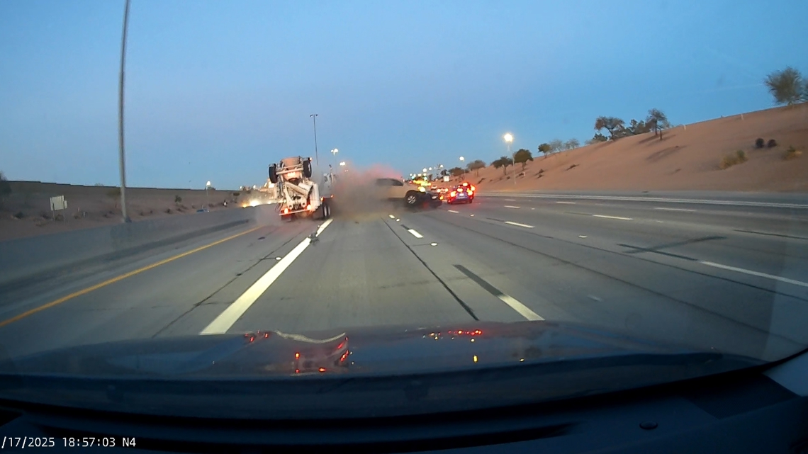 Dashcam video shows fiery crash in Arizona | 12news.com