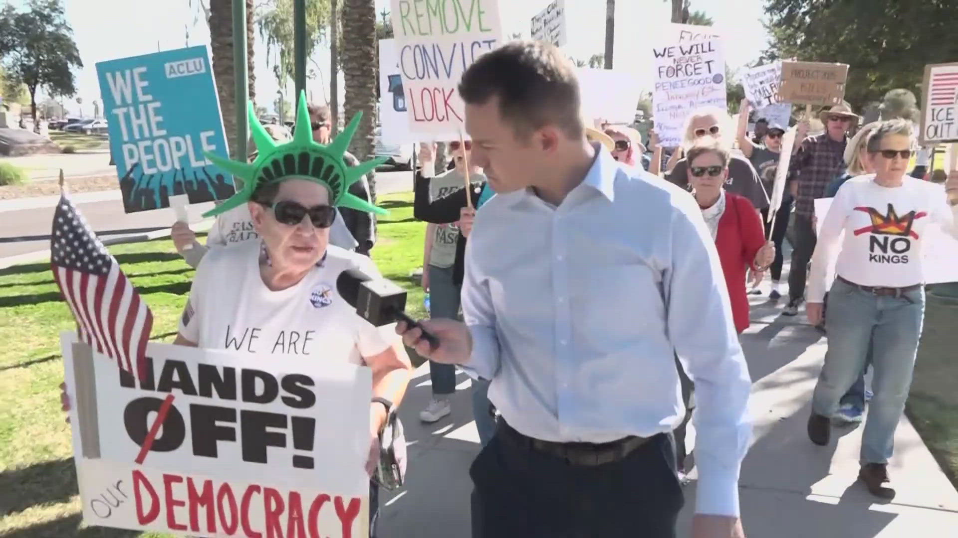 Hundreds rally at Arizona Capitol in 'Free America' walkouts protesting ...
