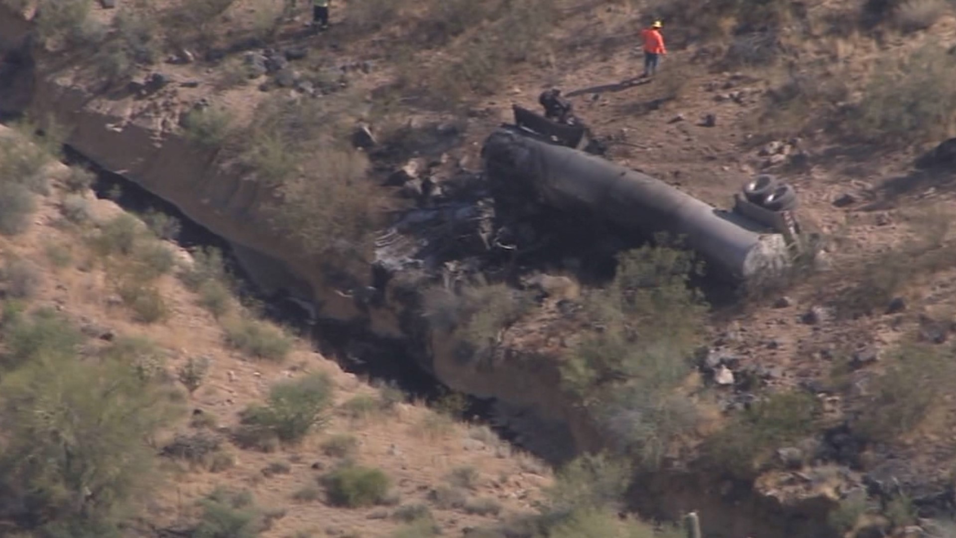 Car fire starts brush fire closing US 93 near Wikieup | 12news.com