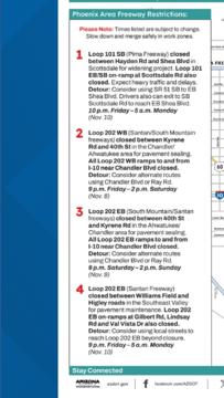 Closures and detours on Loop 101 and Loop 202 this weekend | 12news.com