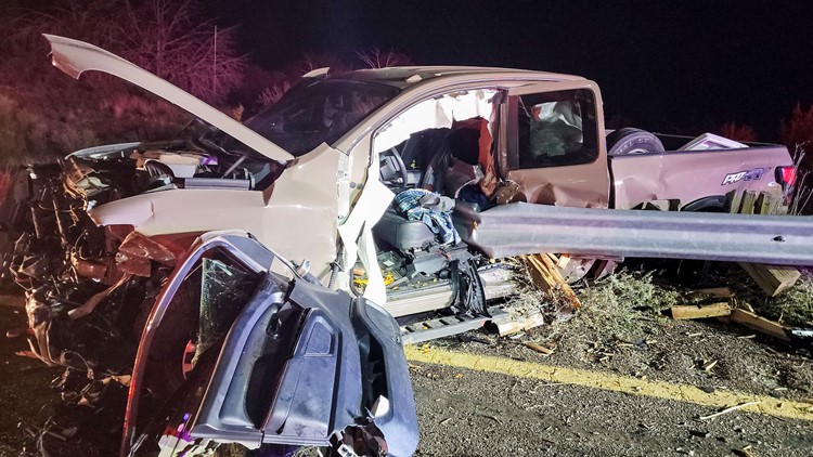 Driver survives after falling asleep, crashing into guardrail | 12news.com