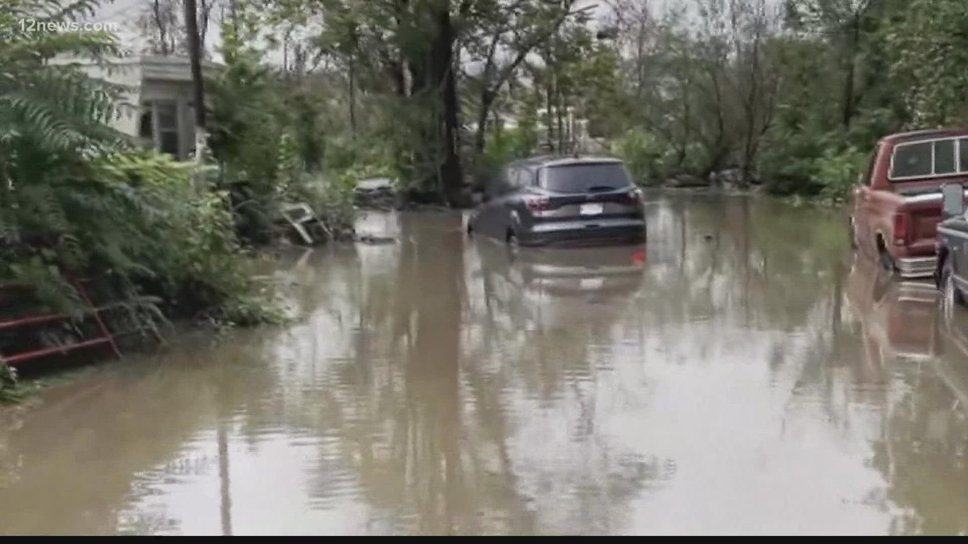Heavy rainfall on Telegraph Fire burn scar causing flash flood ...