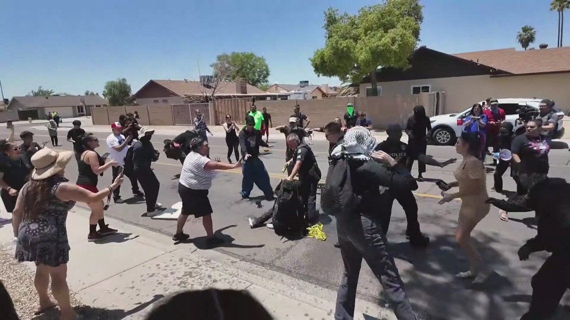 Person arrested after protest in Peoria | 12news.com