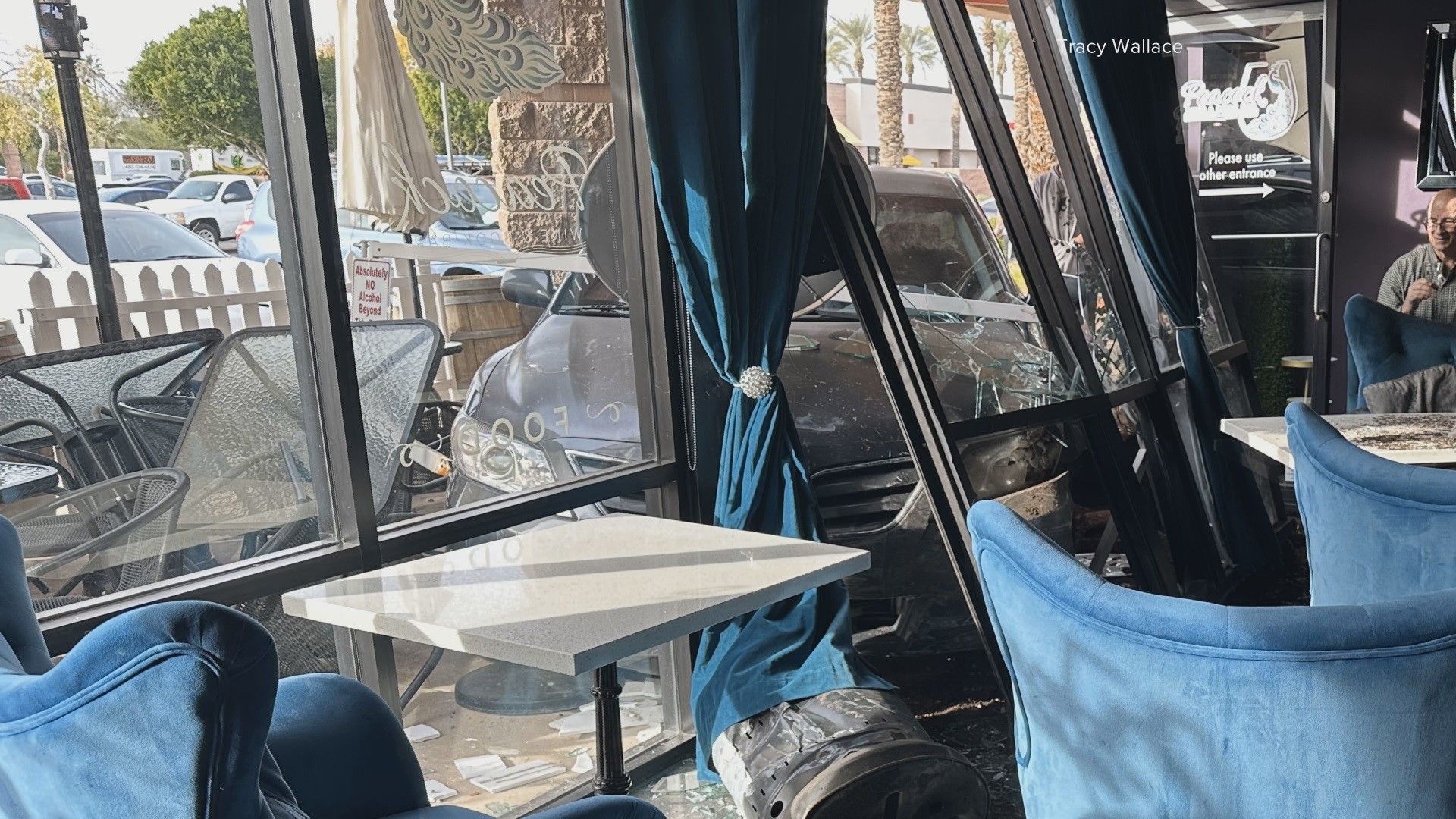 Gilbert wine bar damaged after car crashes into it | 12news.com