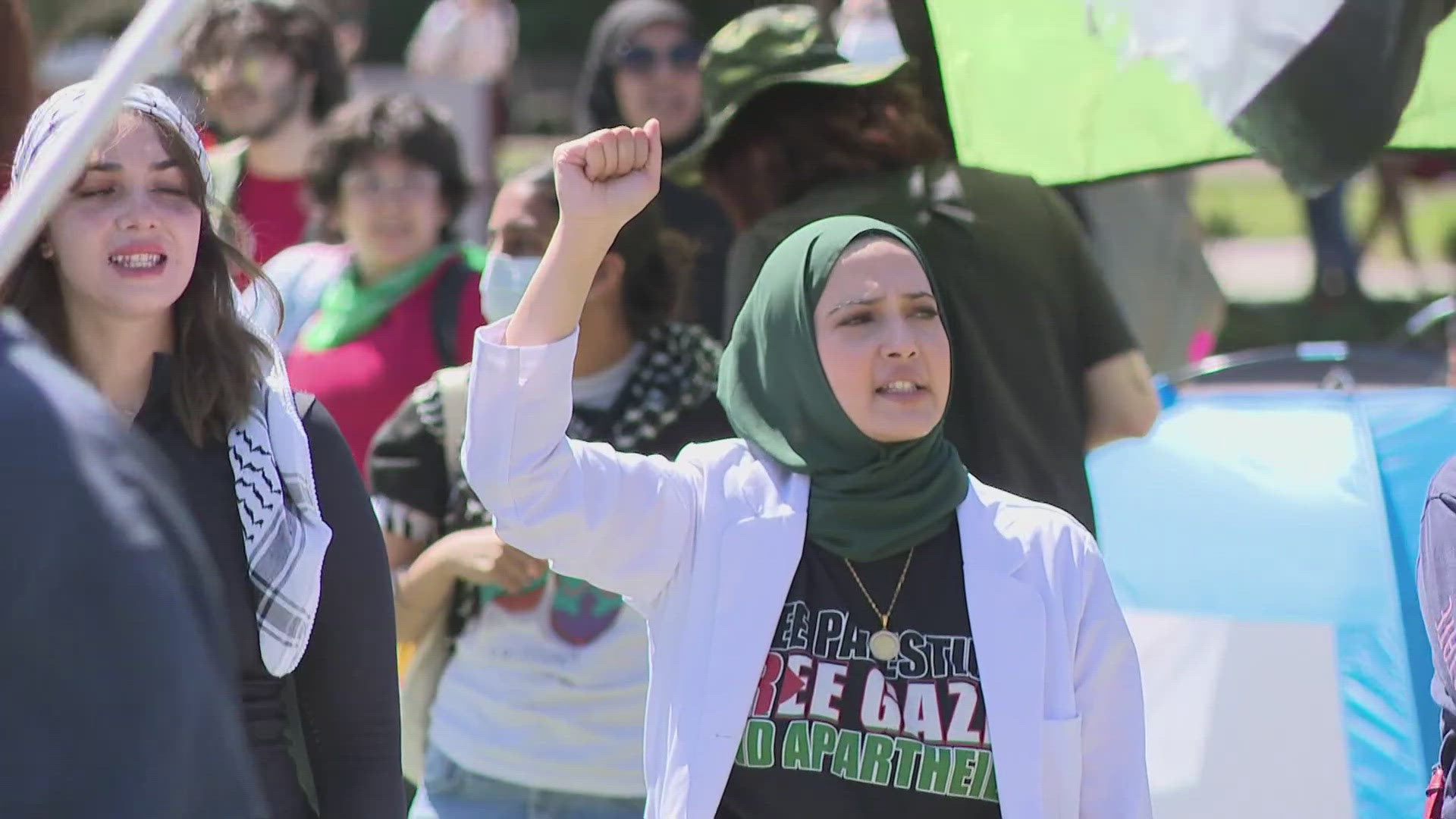 Three arrested at pro-Palestine protest | 12news.com