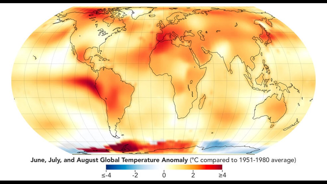 Earth records hottest summer on record | 12news.com