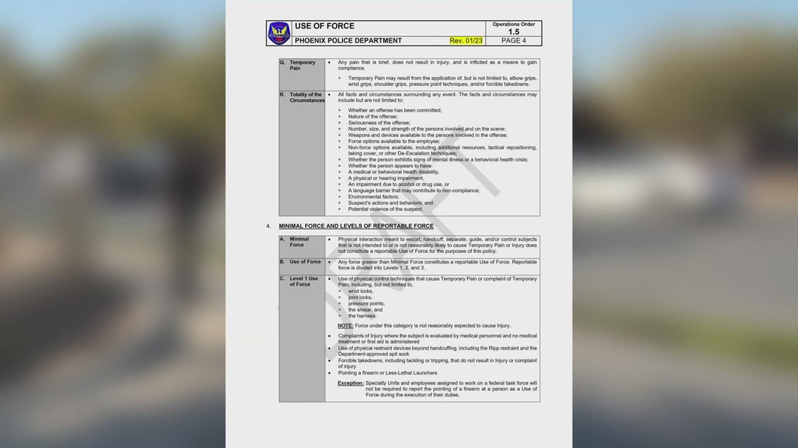 Phoenix PD making changes to use-of-force policy | 12news.com