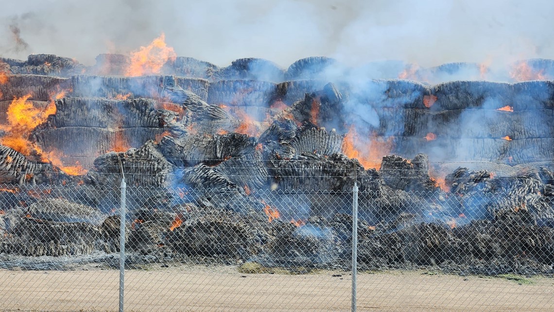 Multiple haystacks burning near Casa Grande | 12news.com