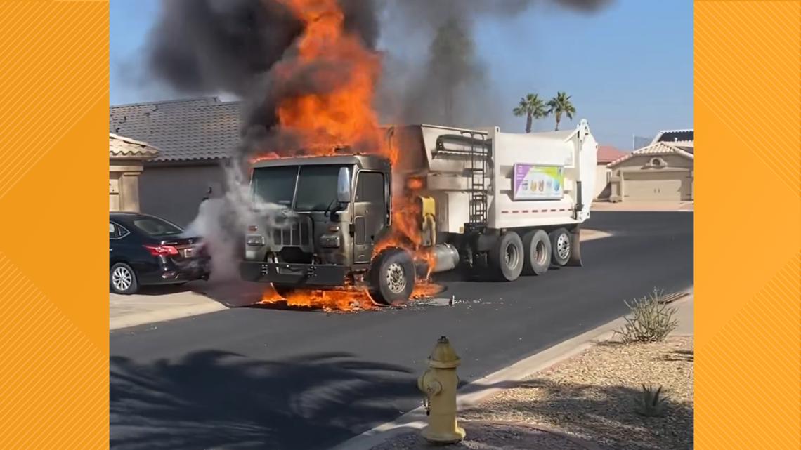 Sun City firefighter hospitalized by garbage truck explosion | 12news.com
