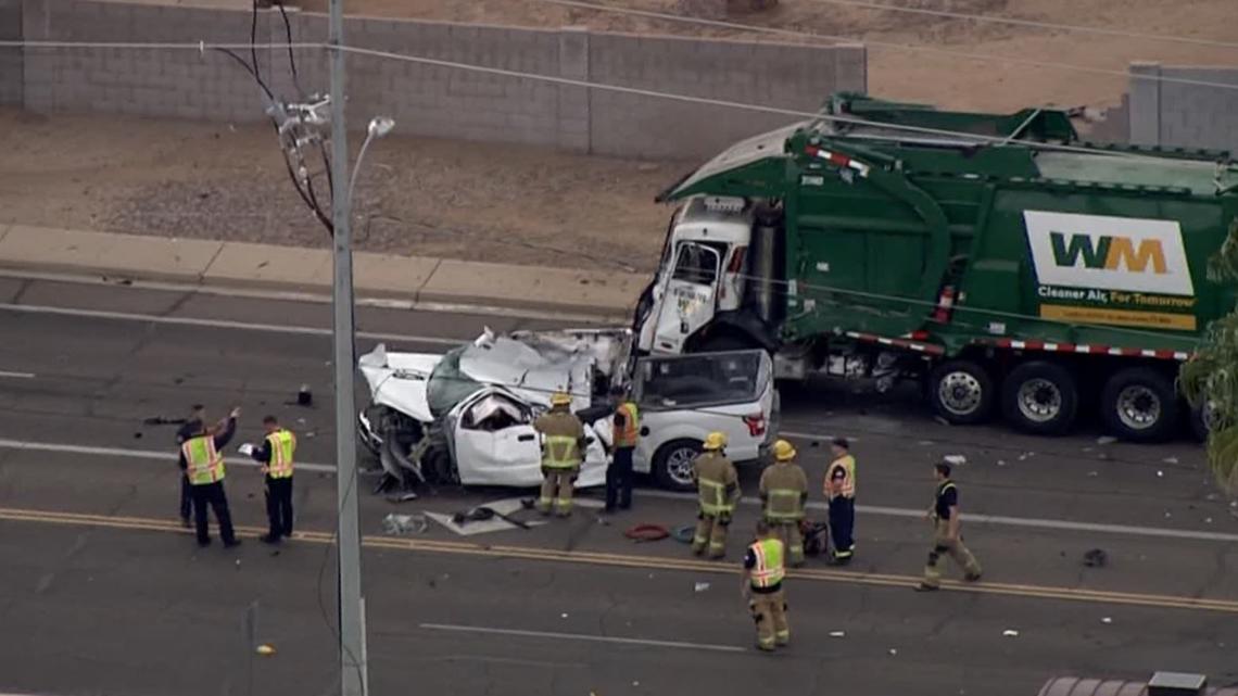 Garbage truck involved in Phoenix crash | 12news.com