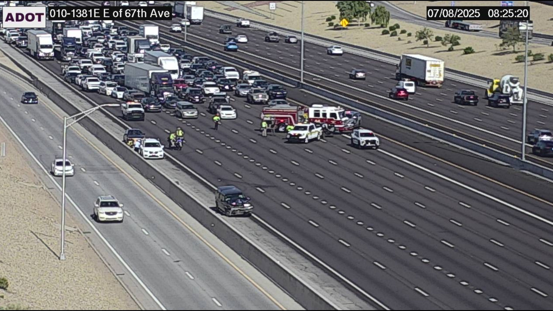 Crash on I-10 blocks eastbound lanes near 67th Avenue | 12news.com