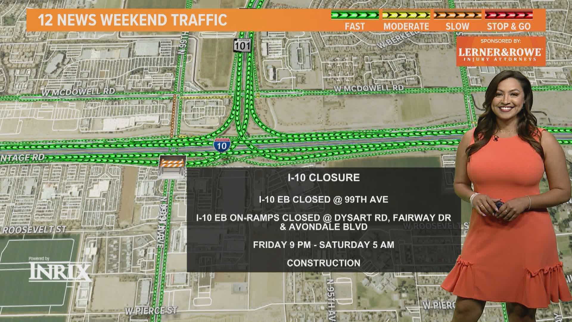 Phoenix traffic: Closures and detours for June 10 weekend | 12news.com