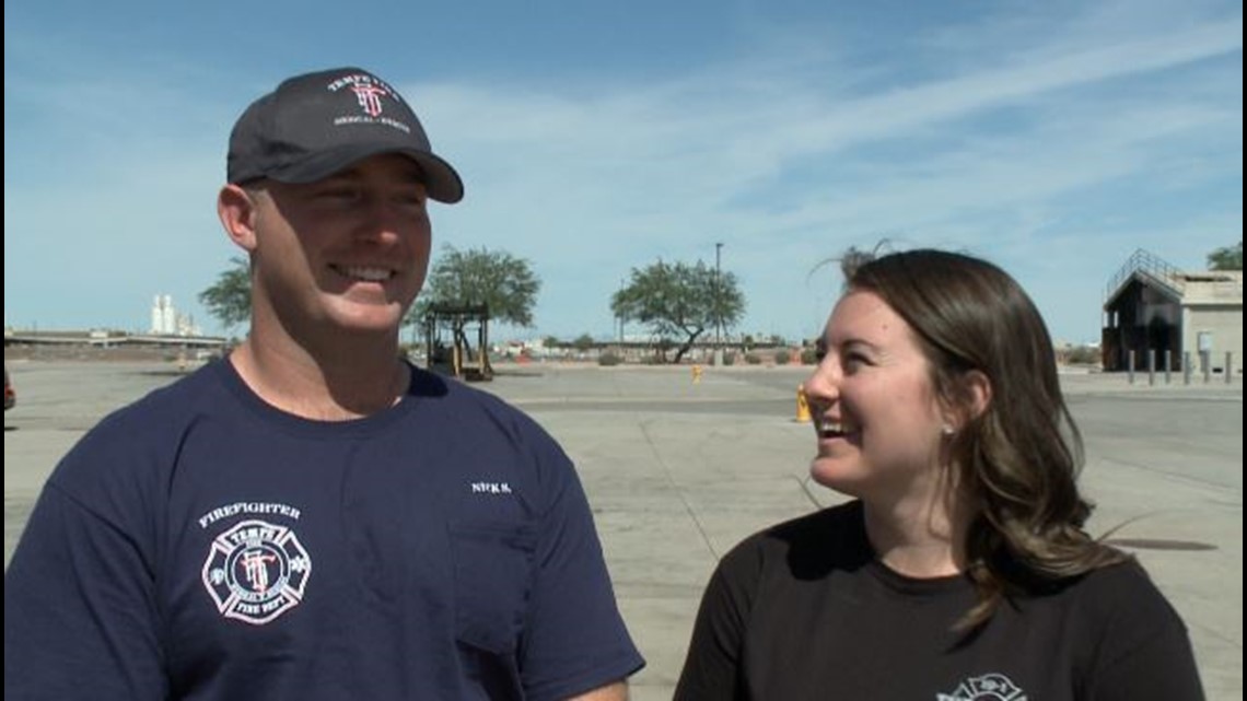 Tempe firefighter surprises girlfriend with proposal | 12news.com