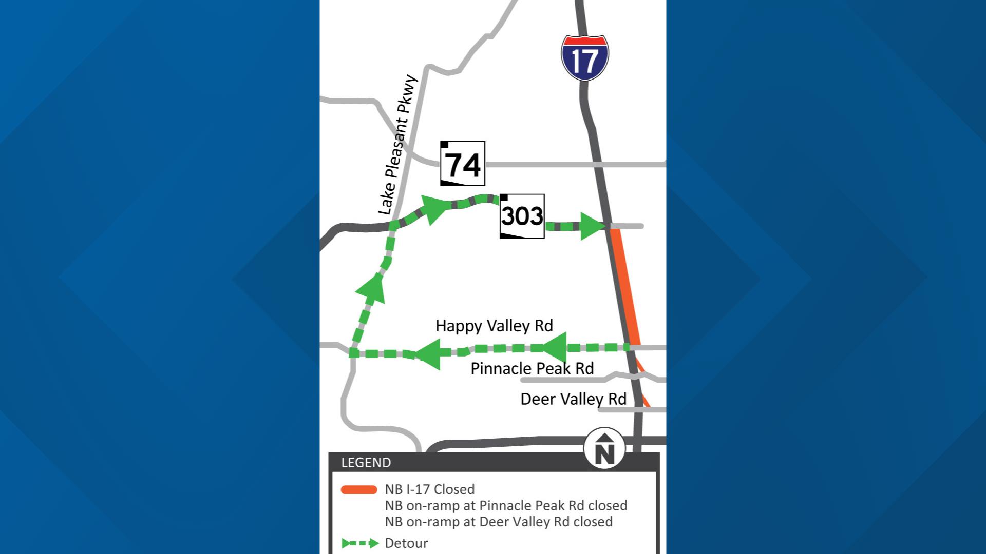 I-17 closure planned for this weekend in north Phoenix | 12news.com